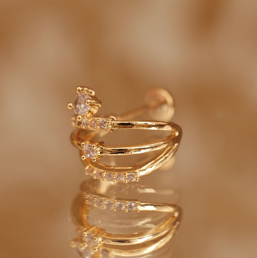 Boucle d'oreille à l'unité Violeta dorée – liaoetfilles